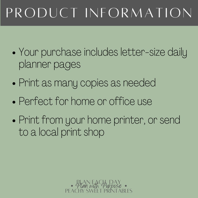 Printable Daily Planner, Personal Daily Planner, Daily to Do List ...