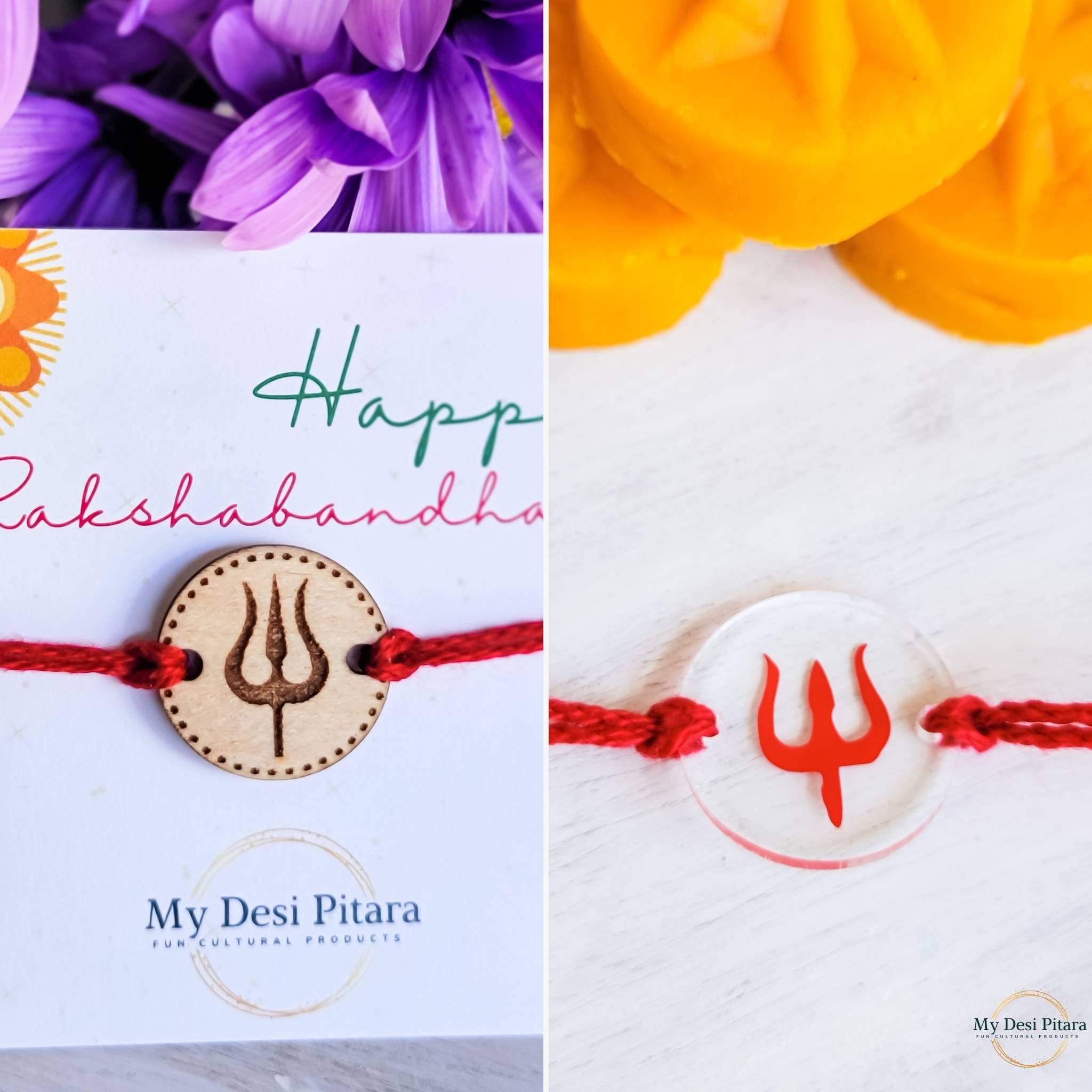 Trishul Rakhi / Om Rakhdi / Rakshabandhan / Rakhi para niños / Rakhi ...