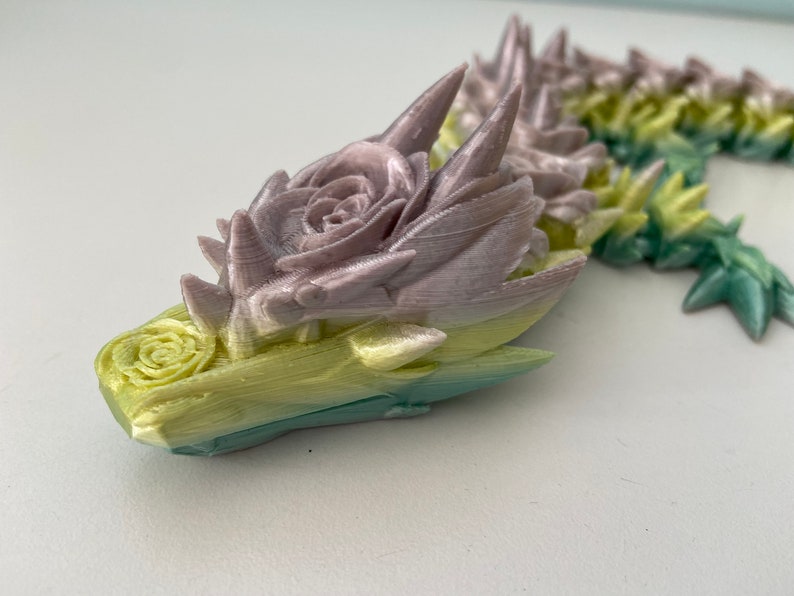 3D PRINTED Articulating Dragon Rose Design Design by - Etsy