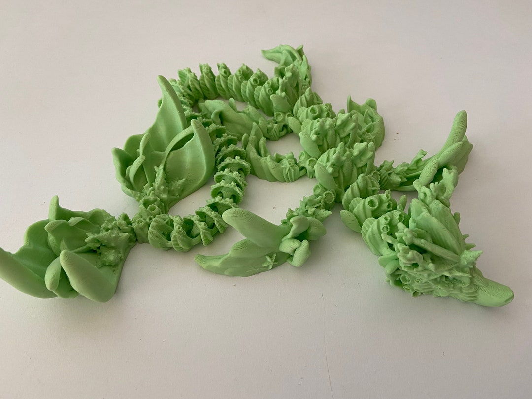 3D PRINTED - Articulating Coral Reef Dragon - Design by Cinderwing3d - Etsy