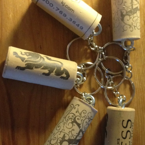 Wine Cork Keychain - Etsy