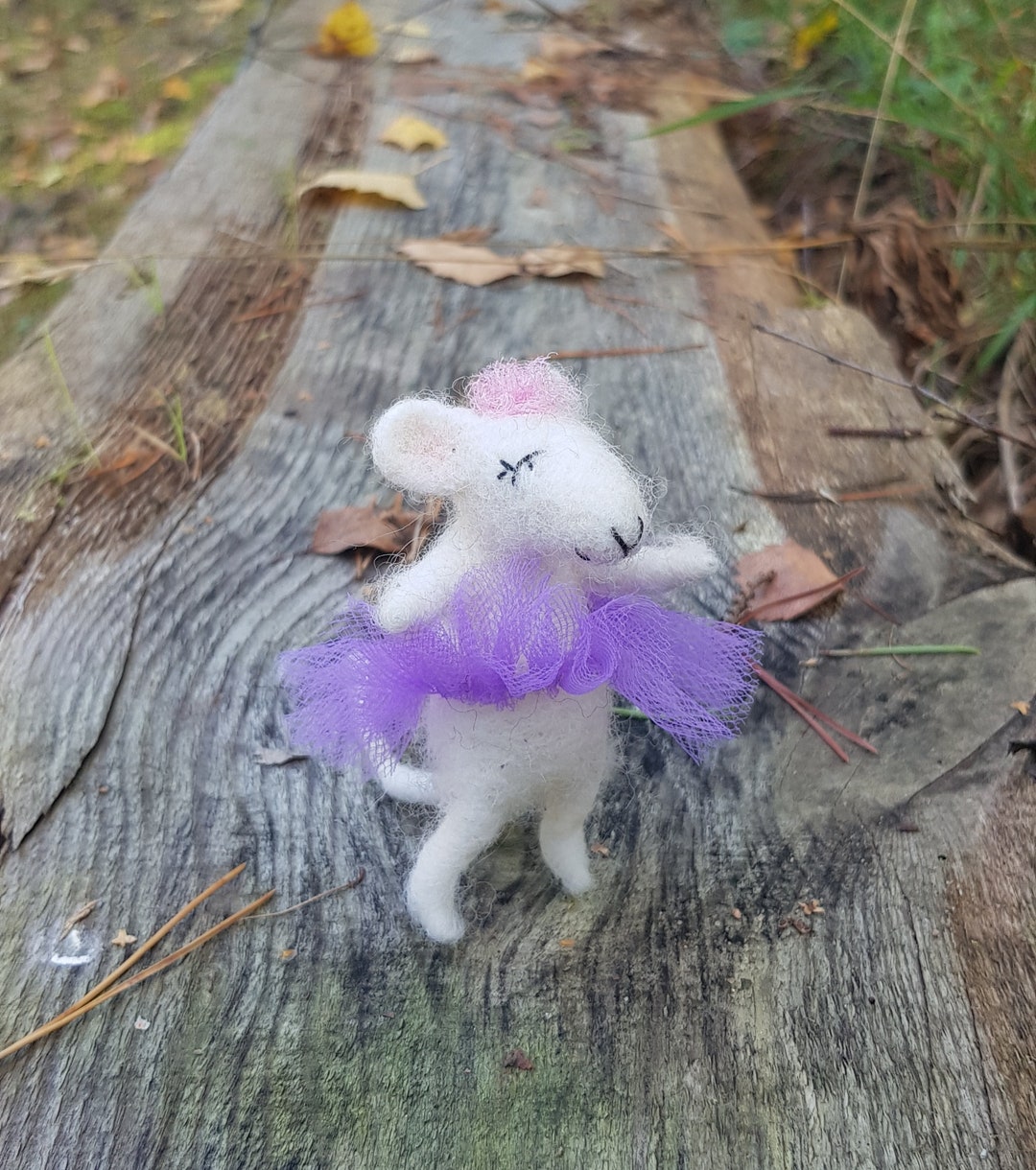 Miniature Felted Ballerina Mouse, Ballerina Mouse, Felted Mouse, Needle ...
