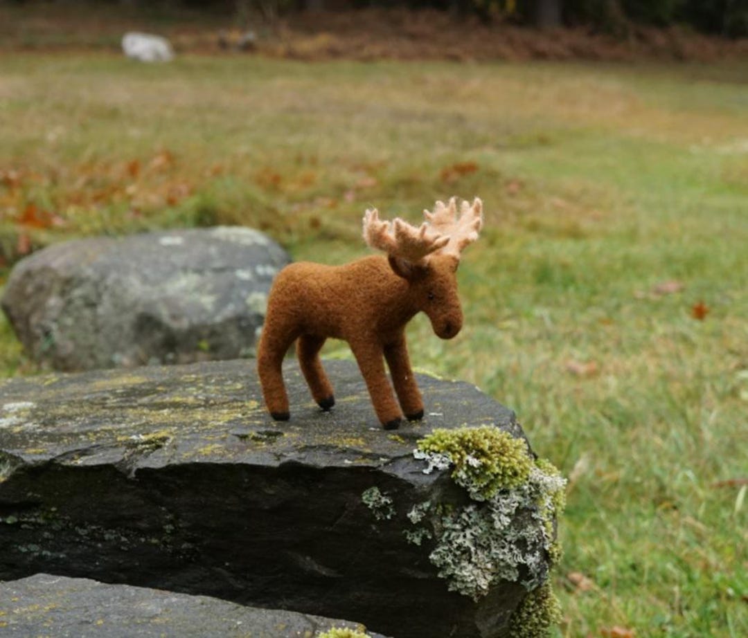 Needle Felted Moose, Felted Moose, Moose Figurine, Wool Moose, Felted ...