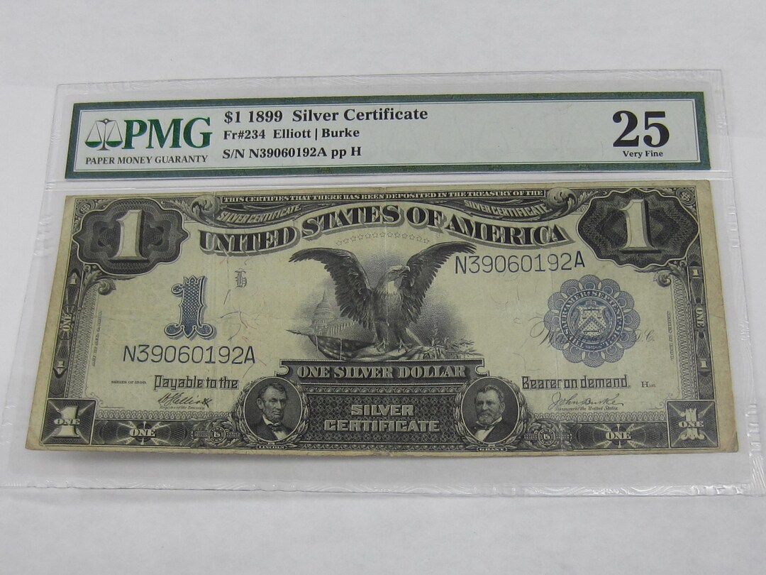 1899 1 Dollar Silver Certificate – "black Eagle Note" – PMG Very Fine ...