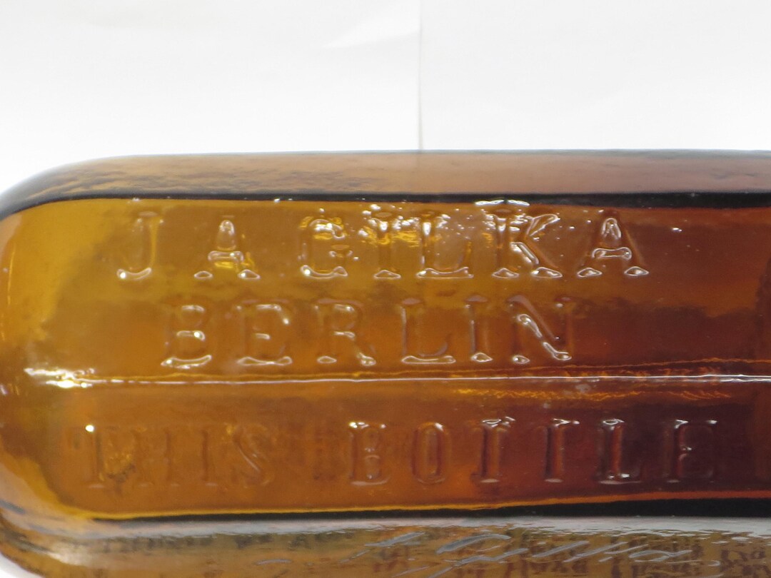 Antique J. A. Gilka Berlin Amber Octagonal Kummel Bottle (c. 1890-1915 ...