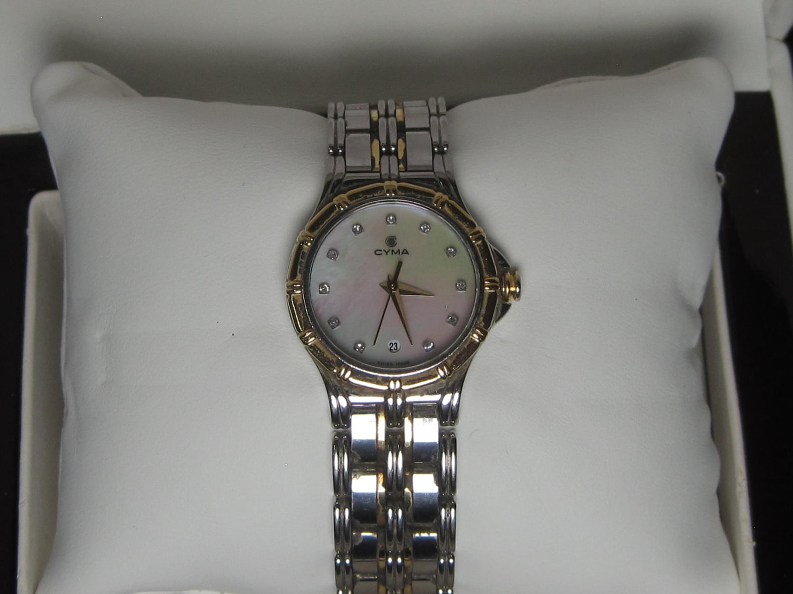 CYMA Swiss Ladies Watch: 18K Gold Bezel, MOP Dial, Two-tone - Etsy
