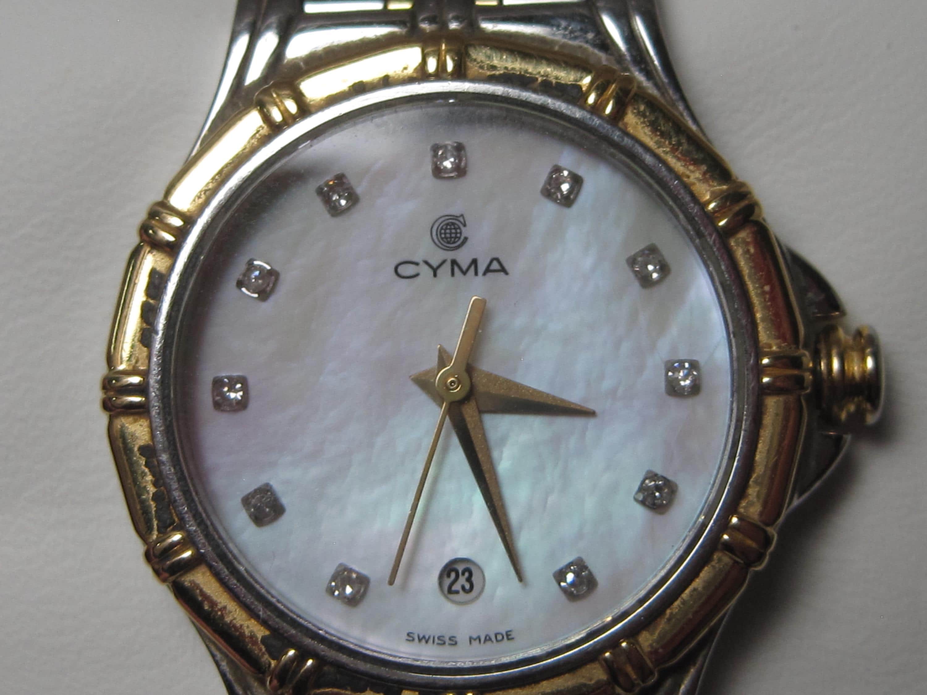 CYMA Swiss Ladies Watch: 18K Gold Bezel, MOP Dial, Two-tone - Etsy