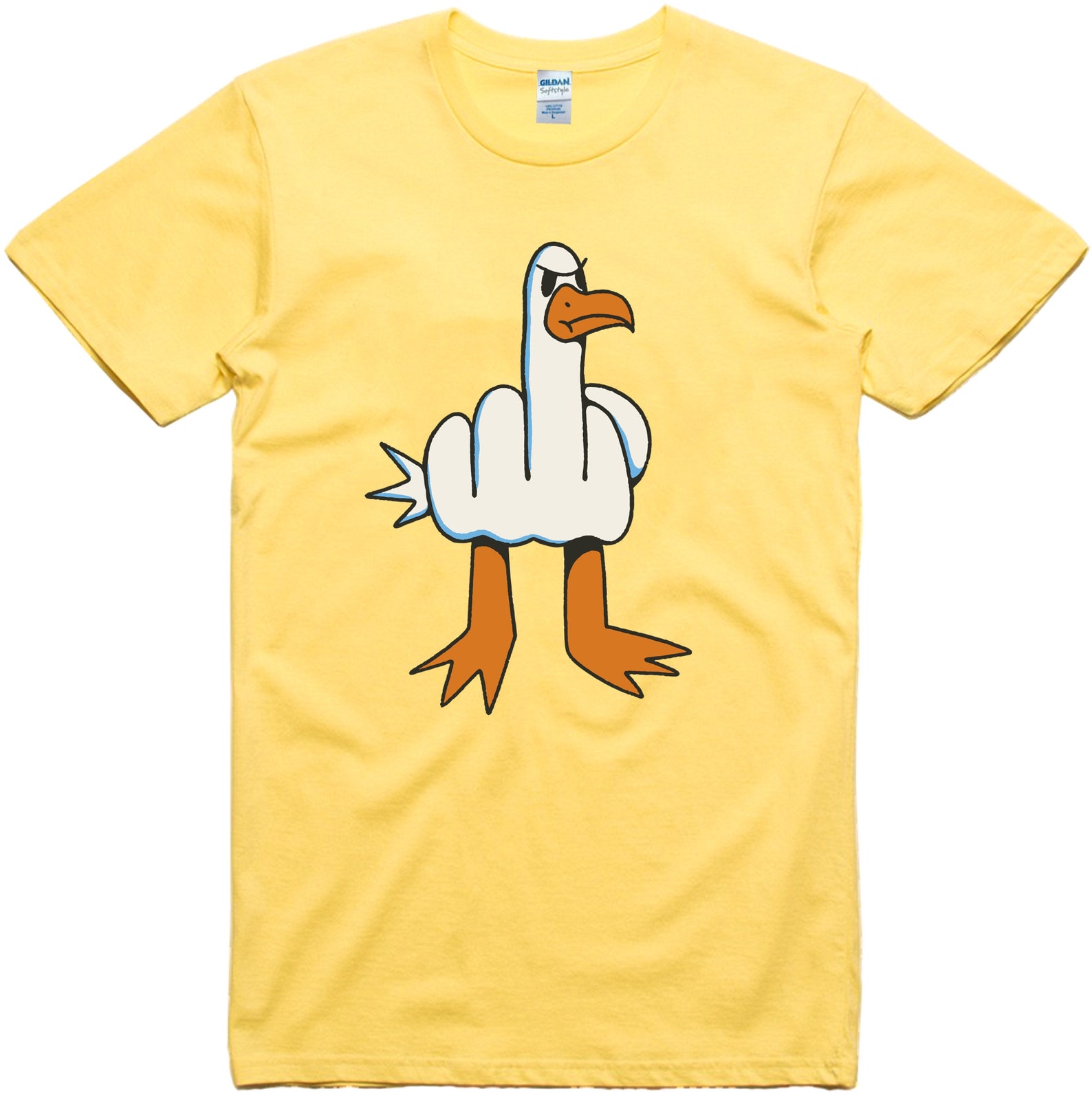 Mens Funny T-shirt Rude Seagull Design Regular Fit 100% Cotton Tee - Etsy