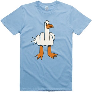 Mens Funny T-shirt Rude Seagull Design Regular Fit 100% Cotton Tee - Etsy