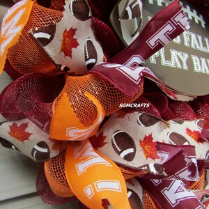 Fall Football Wreath Virginia Tech Hokies Deco Mesh Football - Etsy