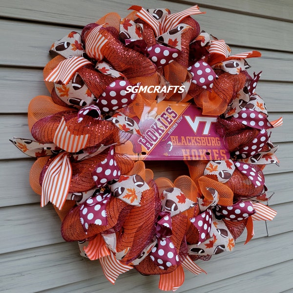 Virginia Tech Wreath - Etsy