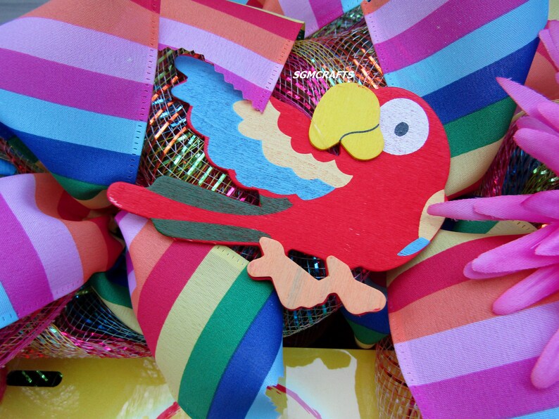 Key West Wreath Beach Wreath Tropical Wreath Seashore Wreath Rainbow ...