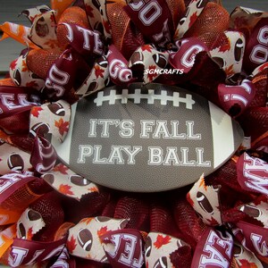 Fall Football Wreath Virginia Tech Hokies Deco Mesh Football - Etsy