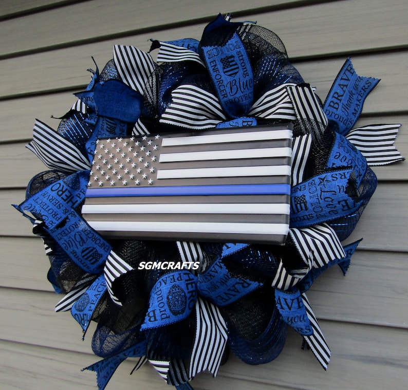 Police Officer Support Wreath Law Enforcement Support Wreath Police ...