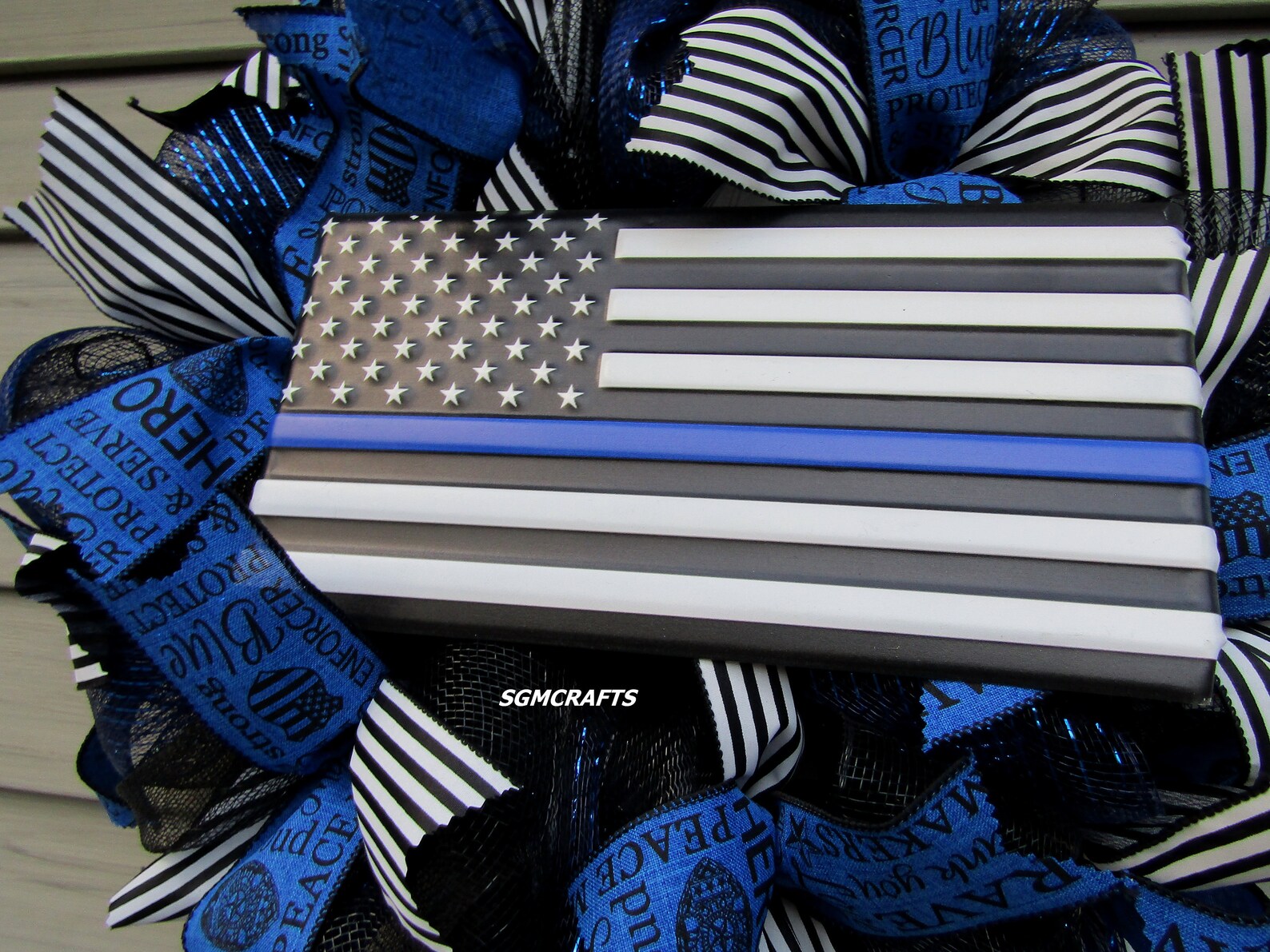 Police Officer Support Wreath Law Enforcement Support Wreath Police ...