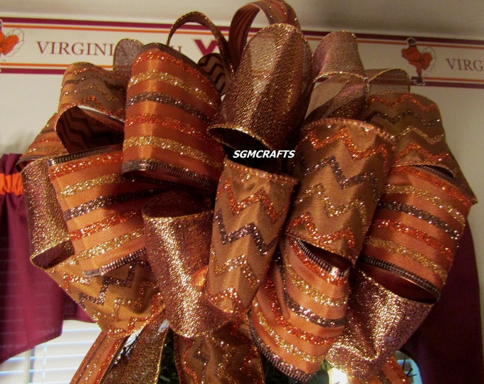 Autumn Tree Topper Bow Harvest Tree Topper Bow Thanksgiving Tree Bow ...