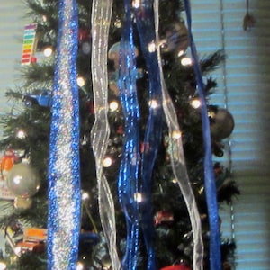 Blue and Silver Christmas Tree Topper Bow Royal Blue and Silver Tree ...
