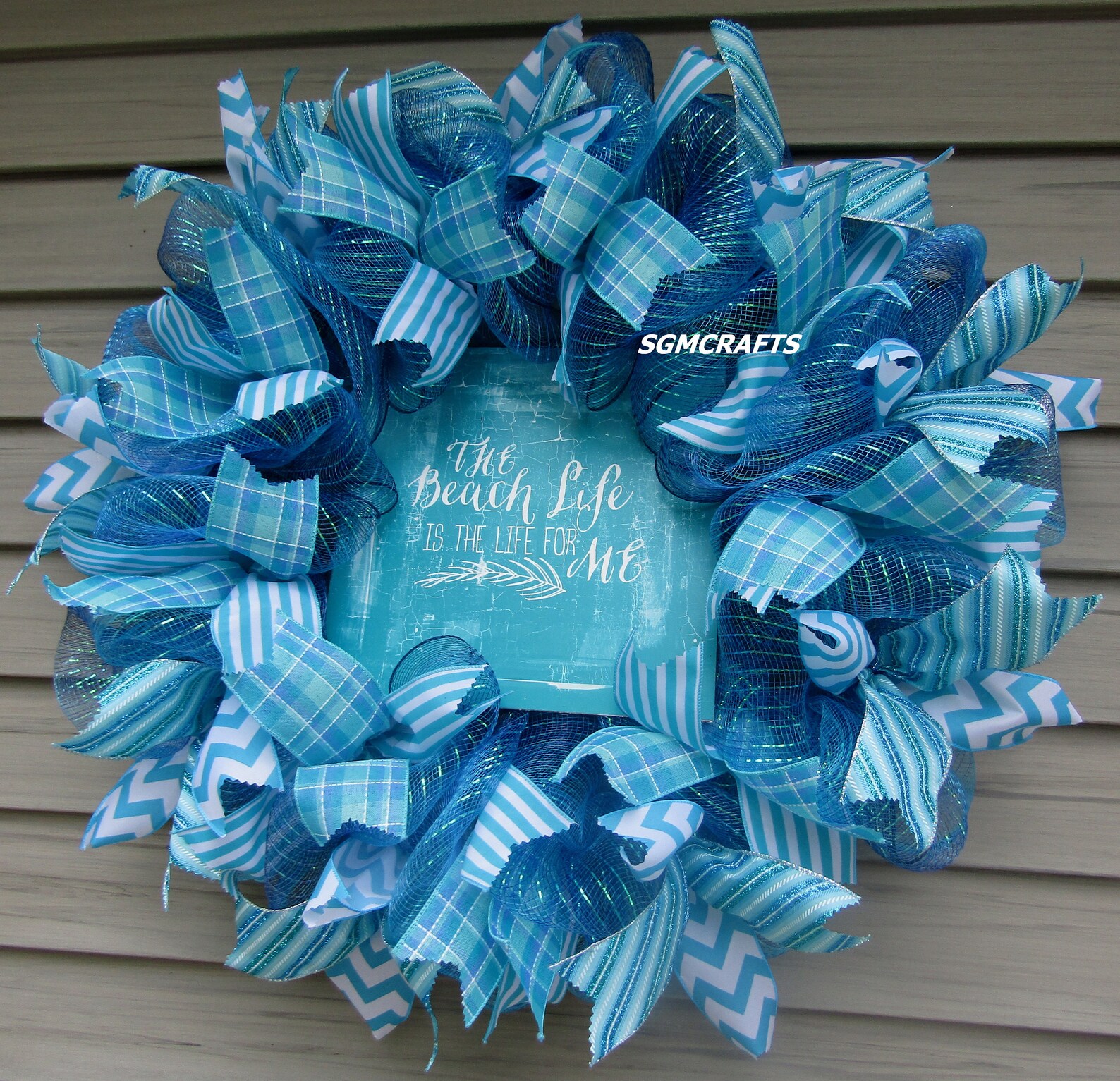 Beach Wreath Nautical Deco Mesh Wreath Summer Deco Mesh Wreath - Etsy