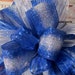 Blue and Silver Christmas Tree Topper Bow Royal Blue and - Etsy