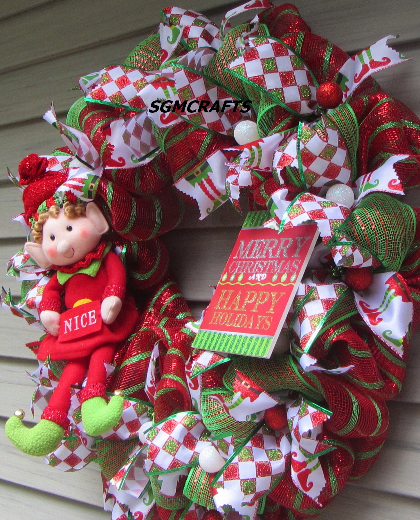 Christmas Elf Wreath Elf Christmas Wreath Christmas Wreath Nice Elf ...