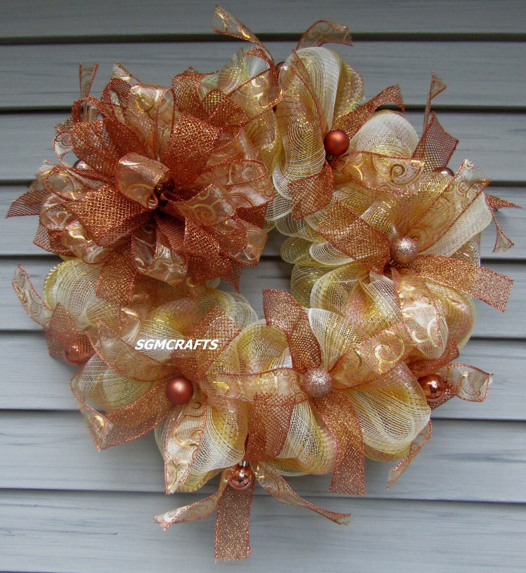 Copper Christmas Wreath Copper Wreath Holiday Wreath Yule Wreath Copper ...