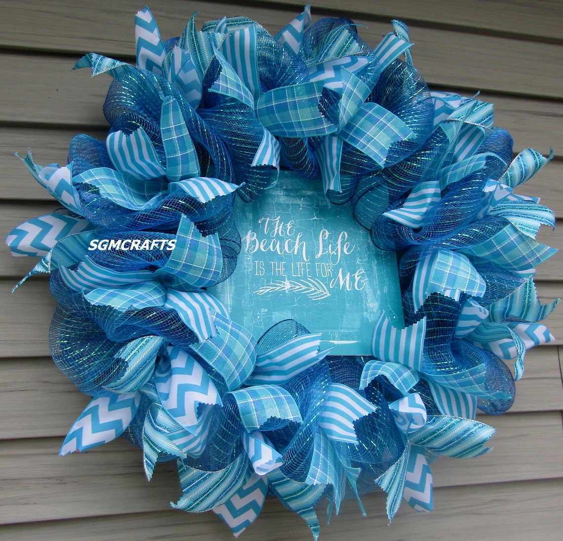 Beach Wreath Nautical Deco Mesh Wreath Summer Deco Mesh Wreath - Etsy