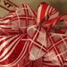 Peppermint Stripe Wired Ribbon Christmas Tree Topper Bow - Etsy