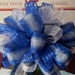 Blue and Silver Christmas Tree Topper Bow Royal Blue and Silver Tree ...