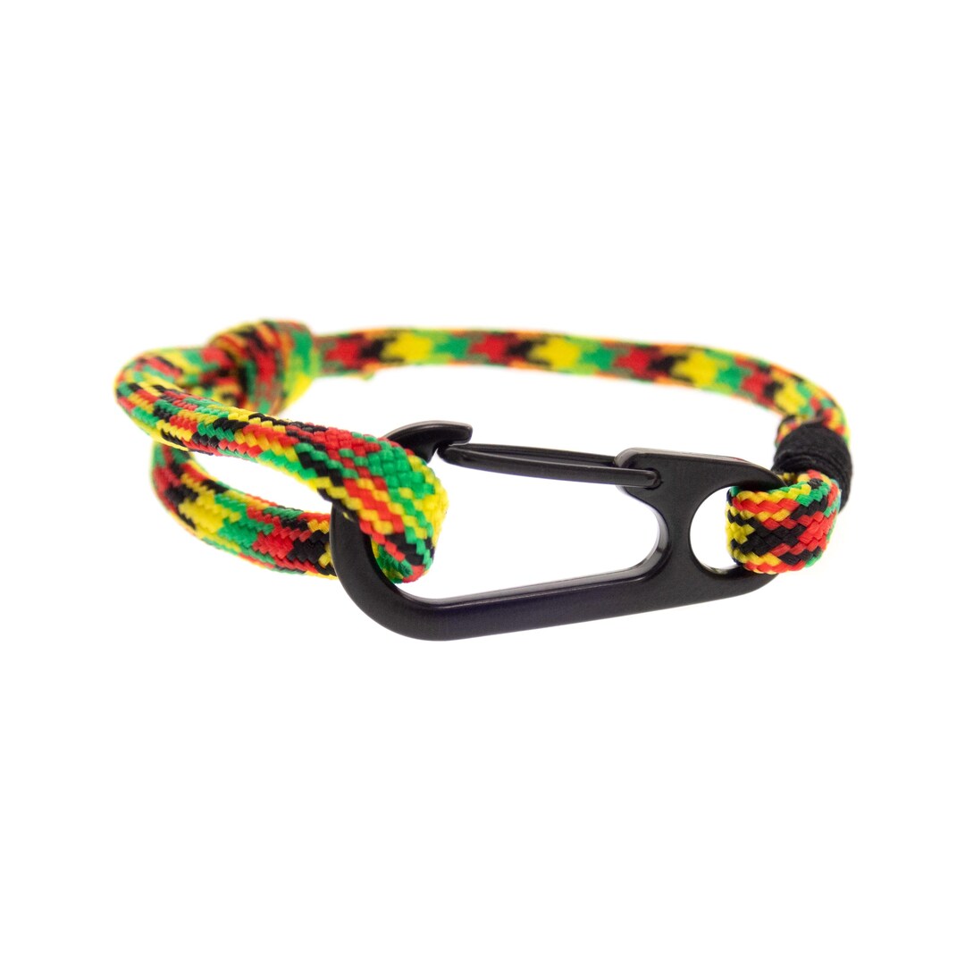 Rasta Paracord Bracelet Adjustable Rope Carabiner Clasp. Jamaica Color ...
