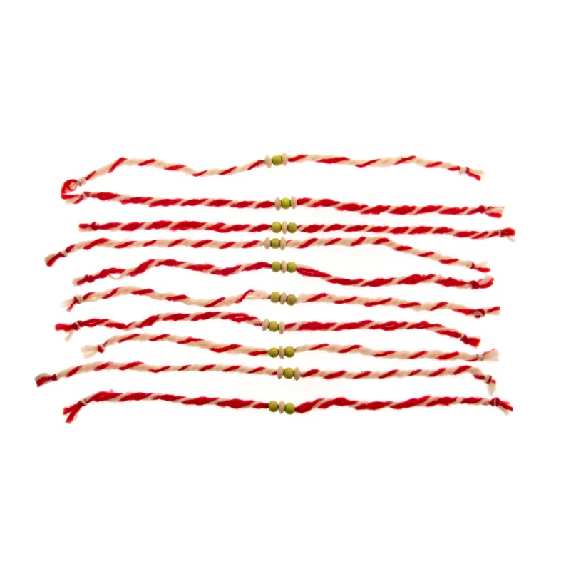 10 Wool Martenitsa Bracelets. Set of 10 Bulgarian Bracelet Hand Made ...