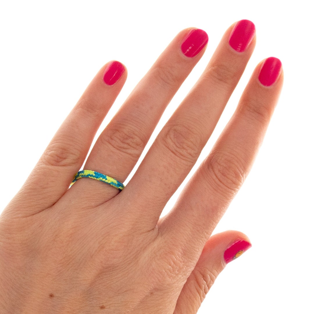 Womens Mountain Ring, Adventure Mountain Ring. Blue Rope Ring for ...
