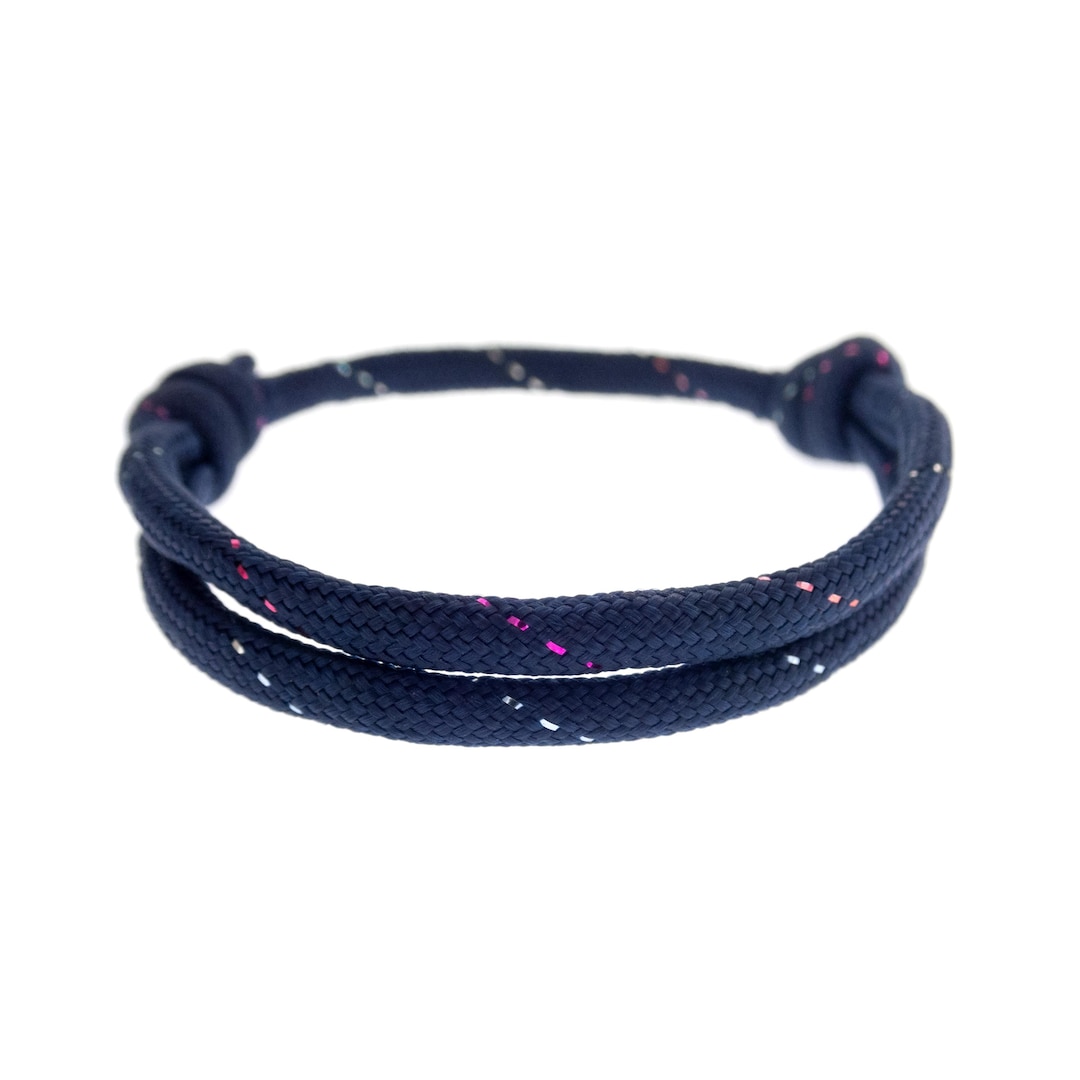 Paracord Slip Knot Bracelet Gift. Adjustable Blue String With Knots ...