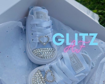 Bling Converse Baby Girl Infant Toddler Swarovski Crystal Sneakers ...