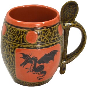 Winged Dragon Mugs With Spoons Box Set - Etsy