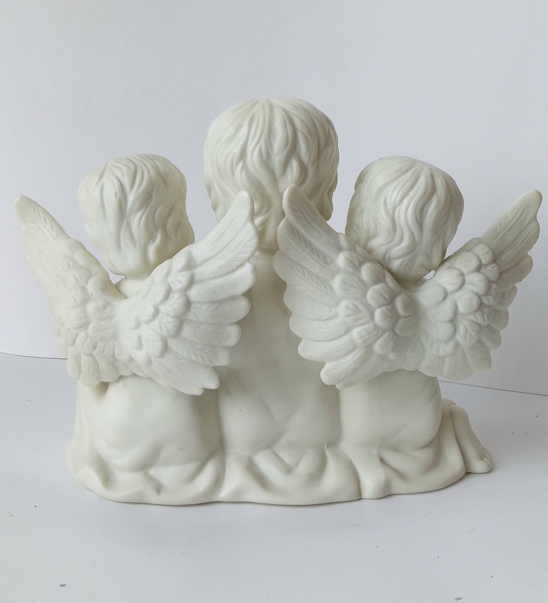 Vintage Mid Century Boehm Style Bisque Porcelain Guardian Angel Cherub ...