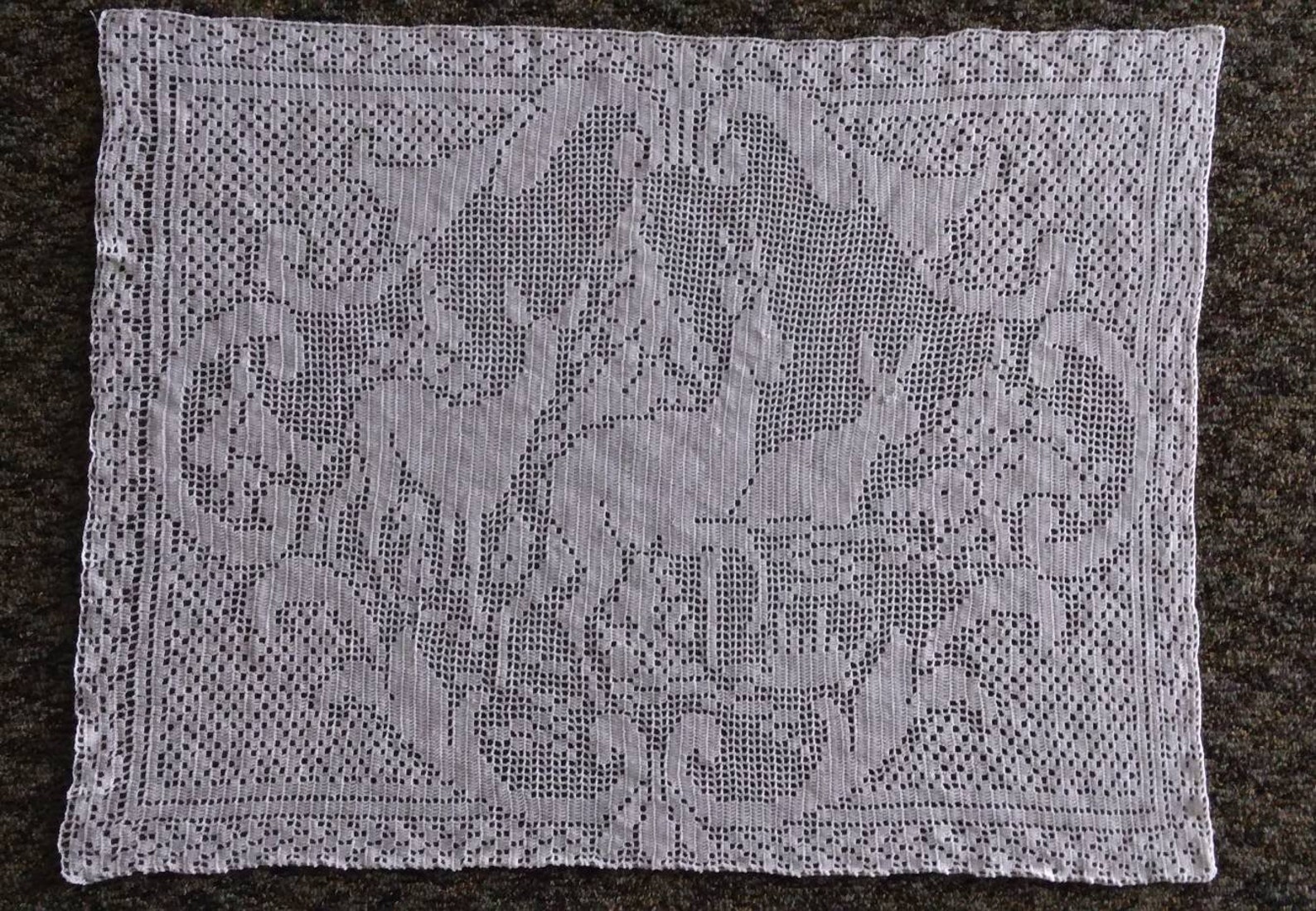 Finished Filet Crochet Christmas Themed Woodland Deer Table - Etsy