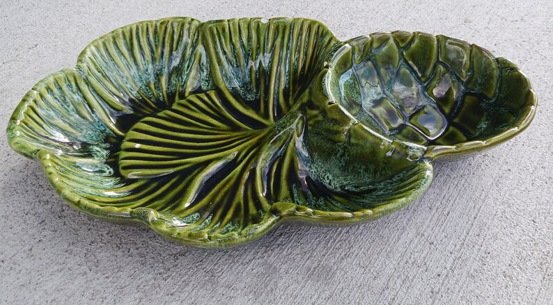Wade California USA Pottery 112 Big Leaf Green Pineapple Chip Dip ...