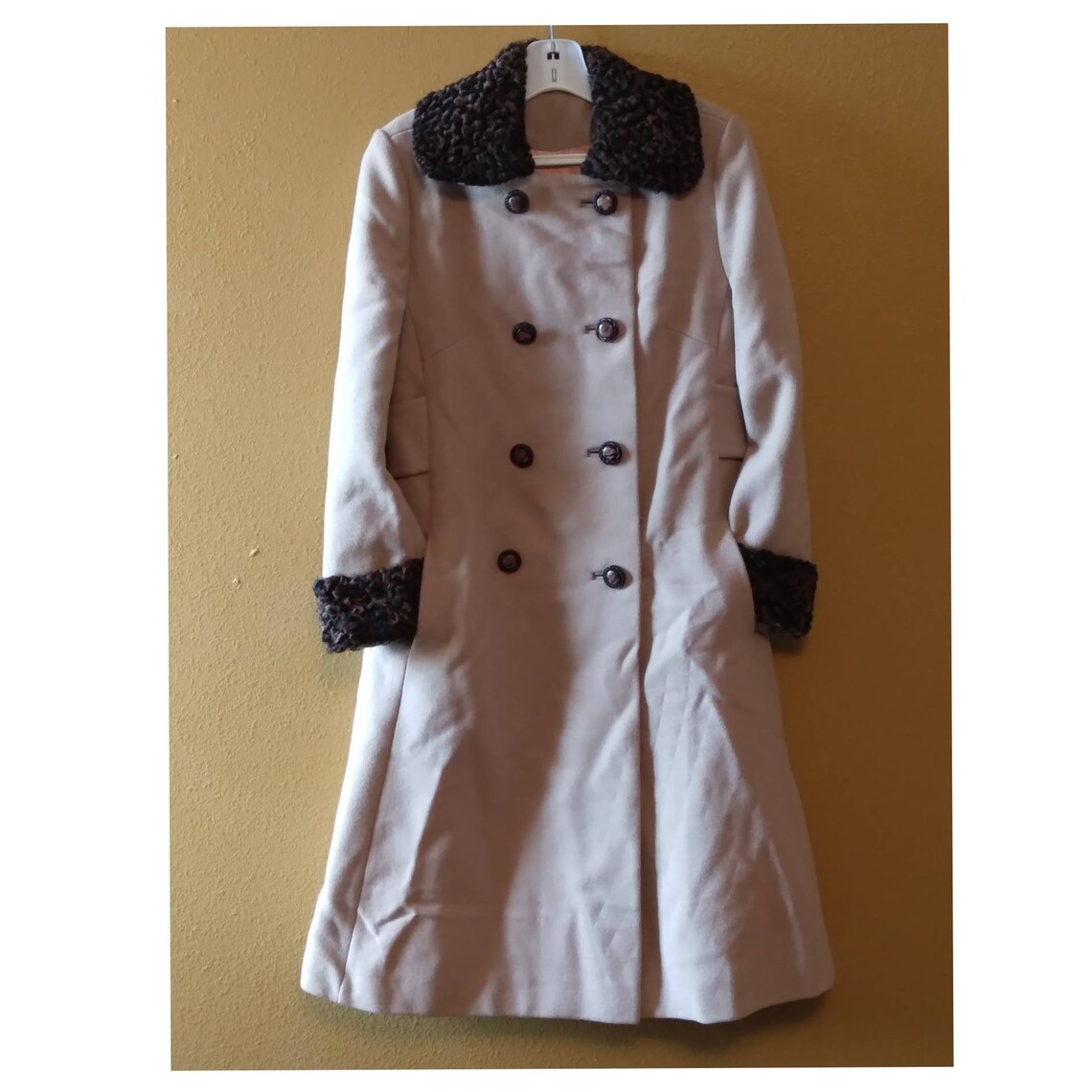 Vintage 1960's Persian Curly Lamb Fur Trim Wool Coat - Etsy