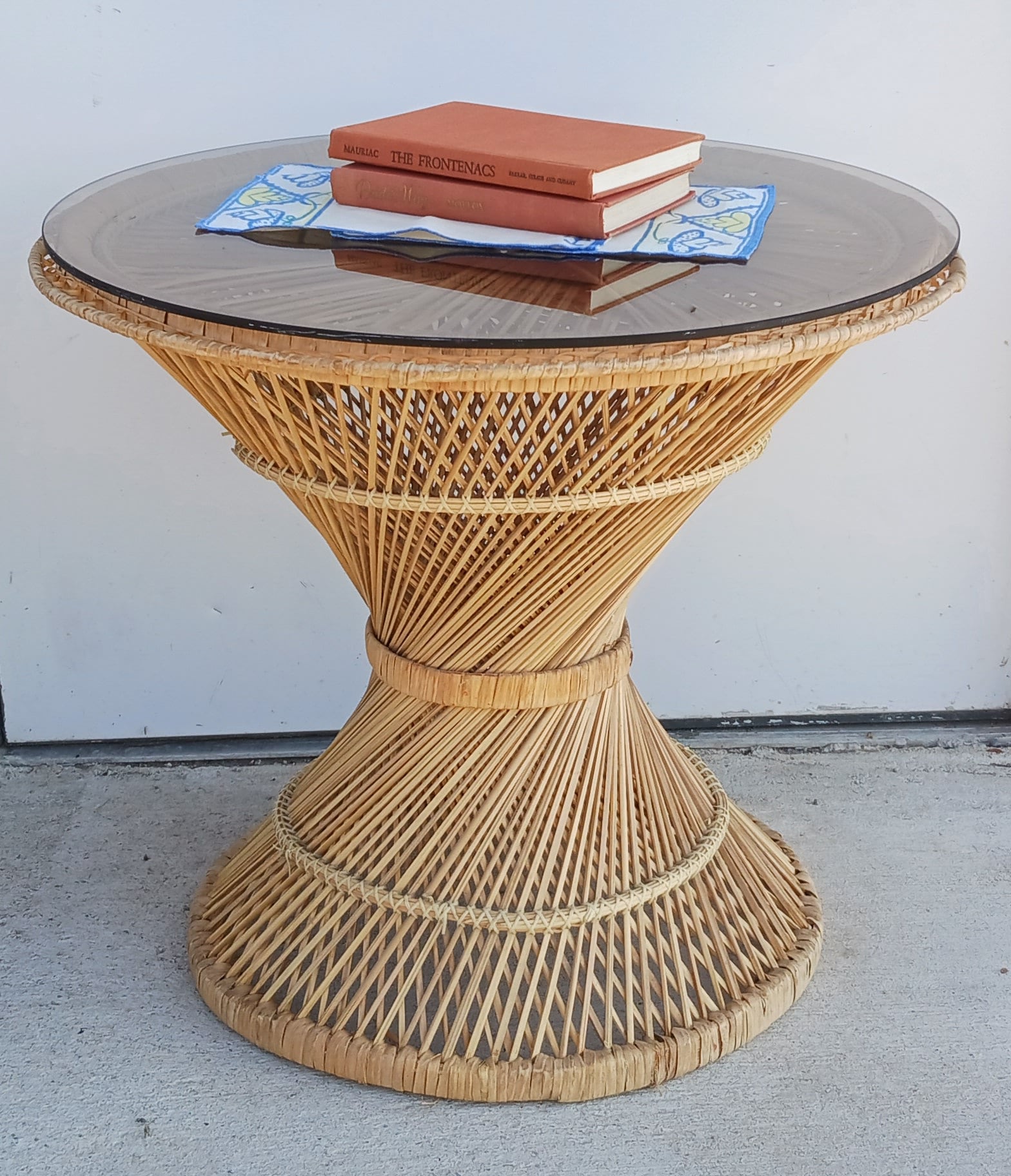 Rattan hourglass side table store