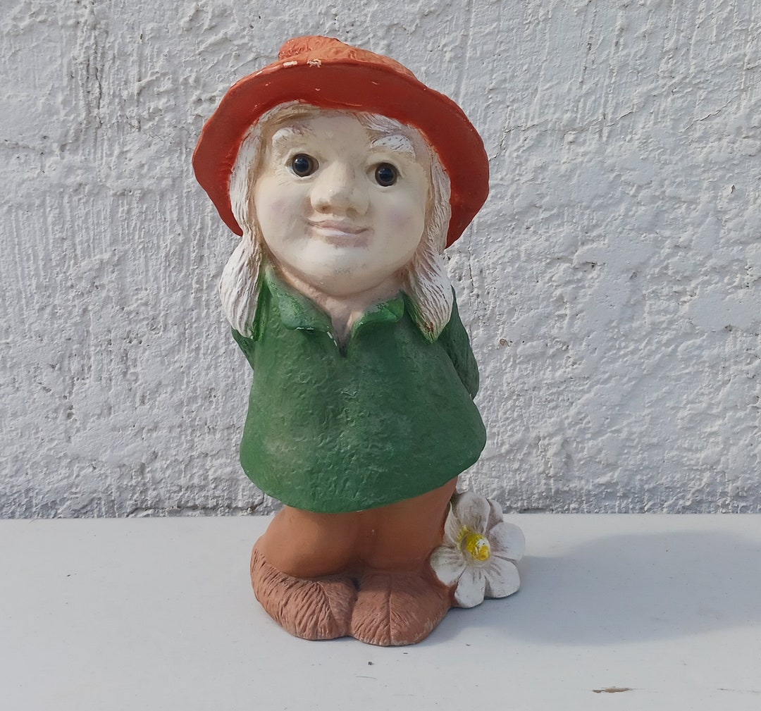 Vintage Universal Studios Glass Eyed Outdoor Garden Gnome Sculpture ...