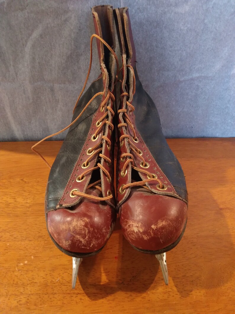 Vintage Mens Two Tone Beaver Canadian Racing Ice Skates Men's 10 FREE ...