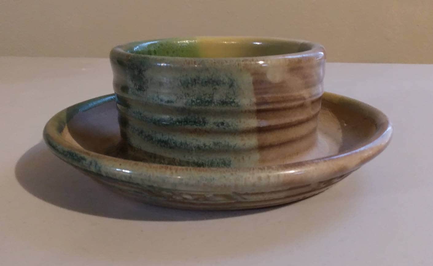 Vintage Signed Hand Thrown Studio Art Pottery Earthtone Color Block ...