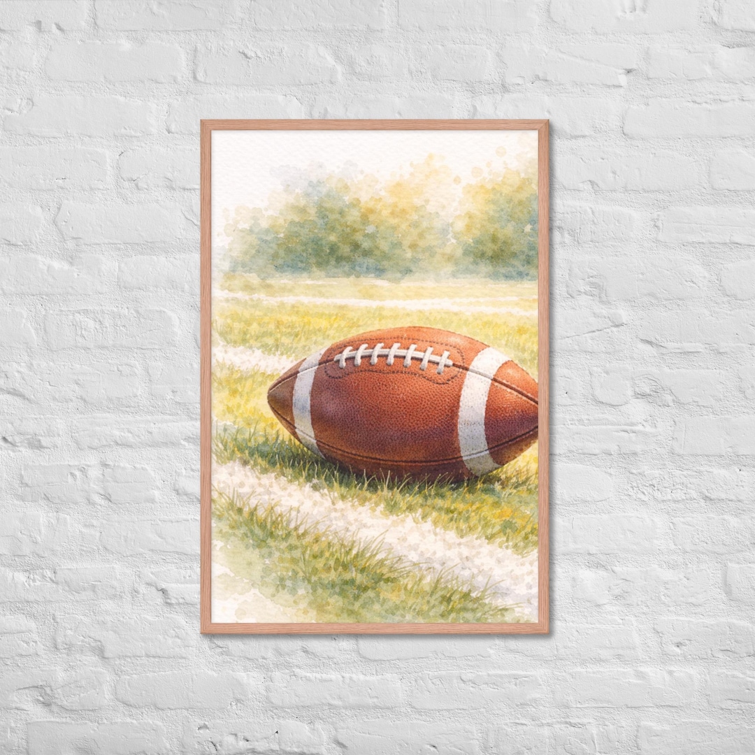 Football Wall Art Print, Modern Football Decor, Framed Sports Artwork ...