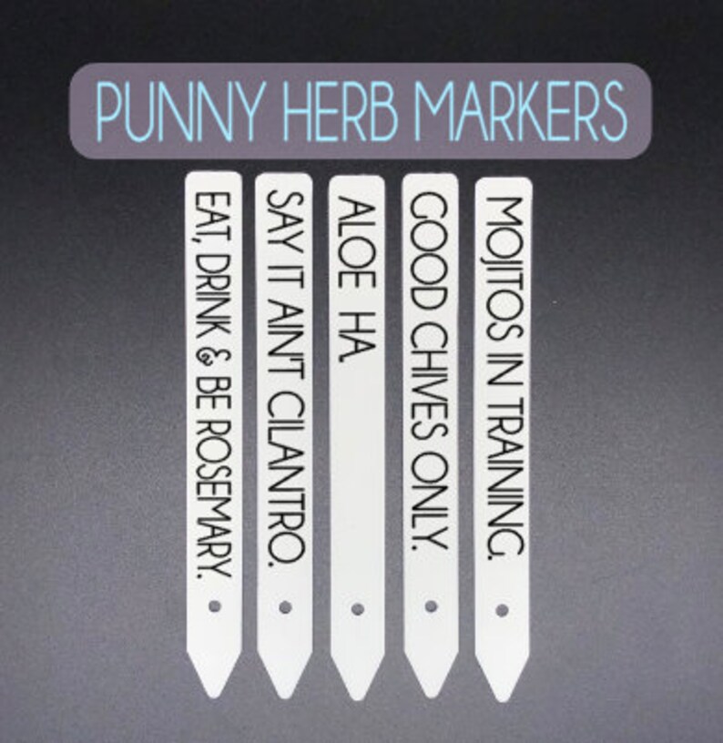 Funny Herb Stakes Plastic Plant Name Stakes Punny Plant Etsy Funny Herb Stakes Plastic Plant Name Stakes Punny Plant Etsy