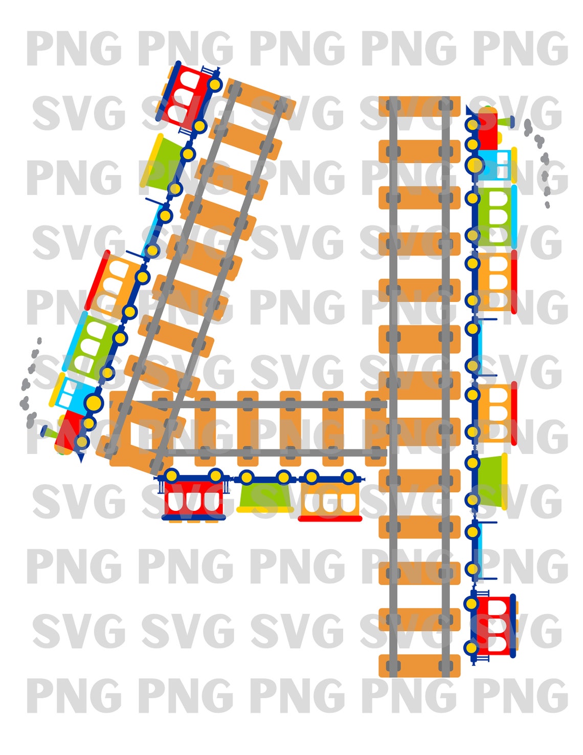 Choo Choo Train Number 4 PNG and SVG - Etsy