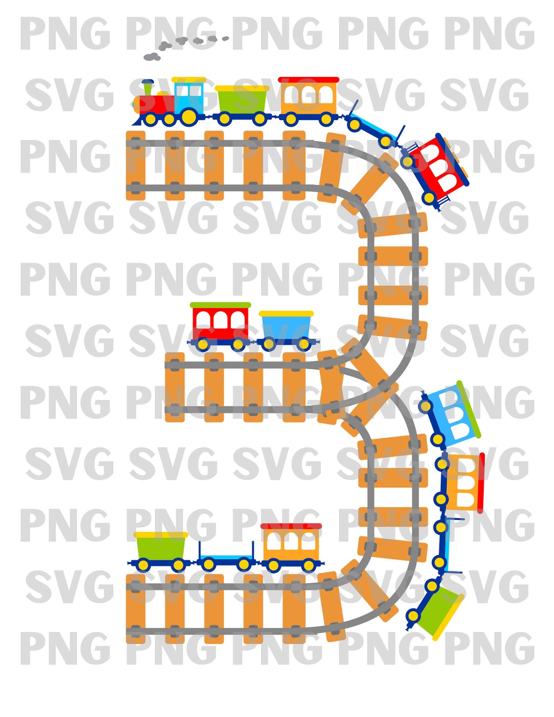 Choo Choo Train Number 3 PNG and SVG - Etsy