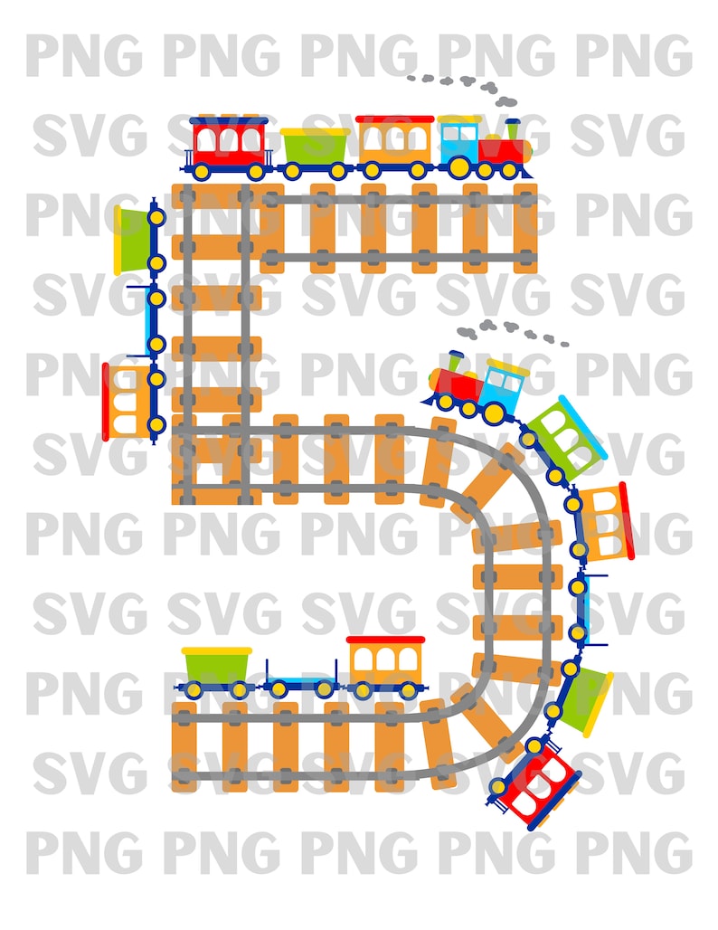 Choo Choo Train Number 5 PNG and SVG - Etsy