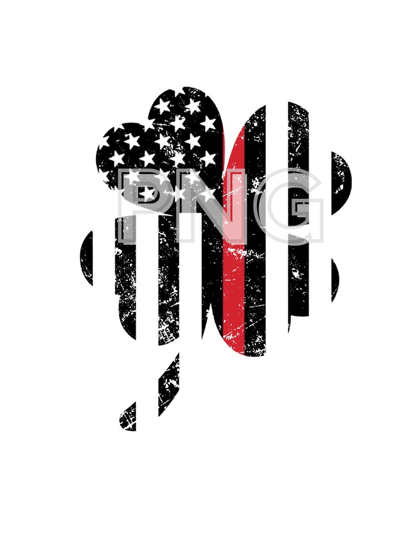 Thin Red Shamrock PNG - Etsy