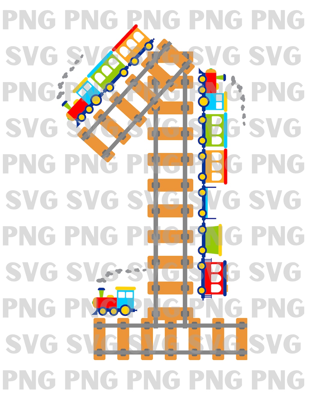 Choo Choo Train Number 1 PNG and SVG - Etsy
