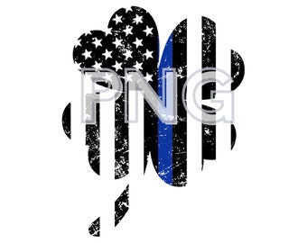 Thin Blue Line Distressed Shamrock PNG File - Etsy